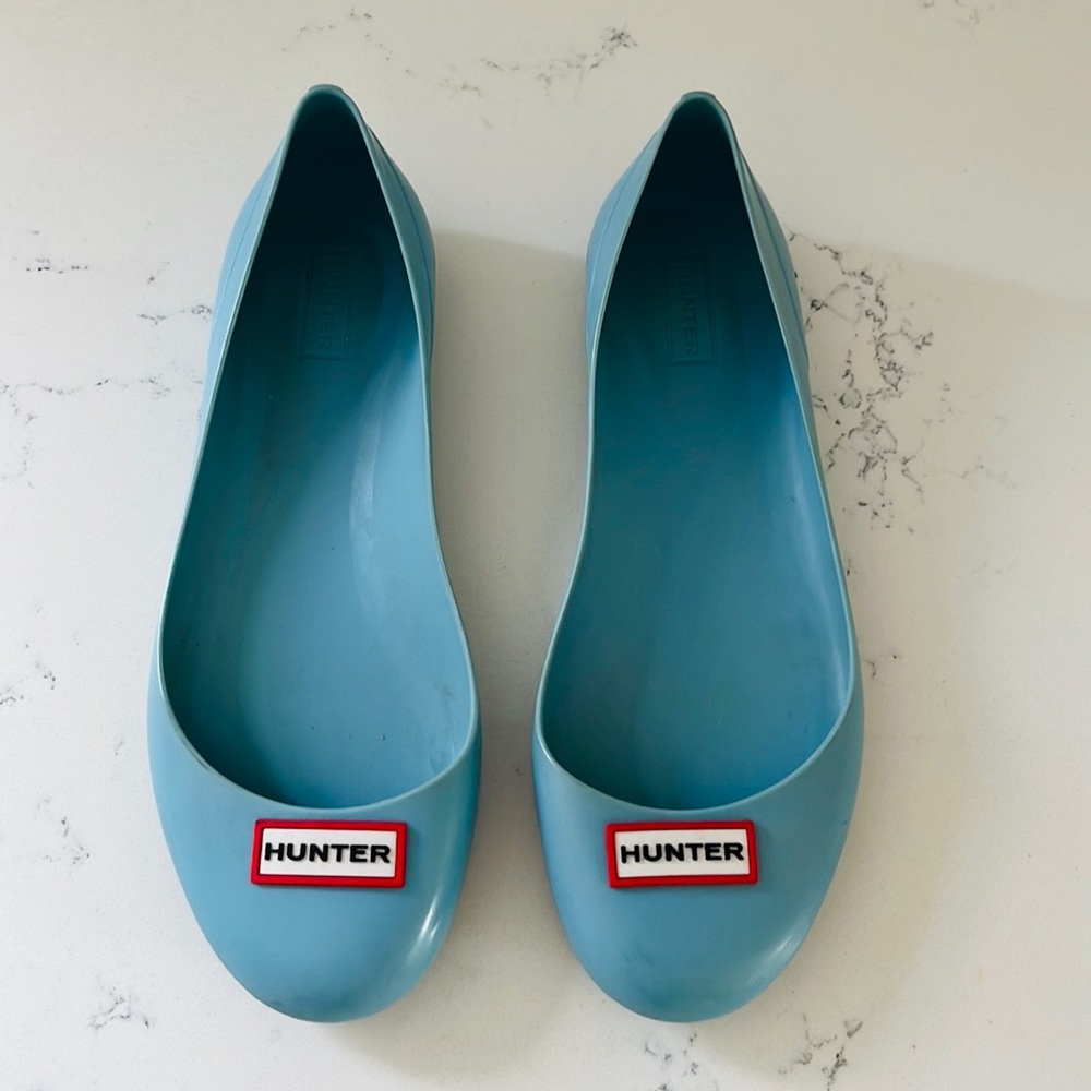 Hunter Romilly Light Blue Rubber Ballerina Flats - Gem